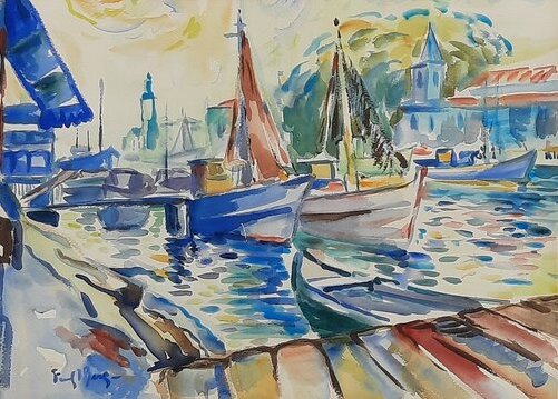 Freek van den Berg, The harbour of Palavas – Lyklema Fine Art